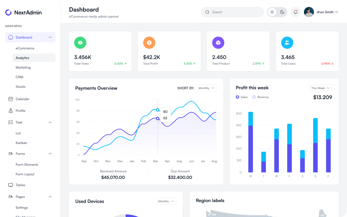 NextAdmin: Free Next.js Admin Dashboard Templates & 200+ UI Components ...