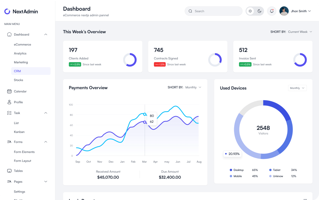 200+ Next.js UI Components for Dashboards | NextAdmin