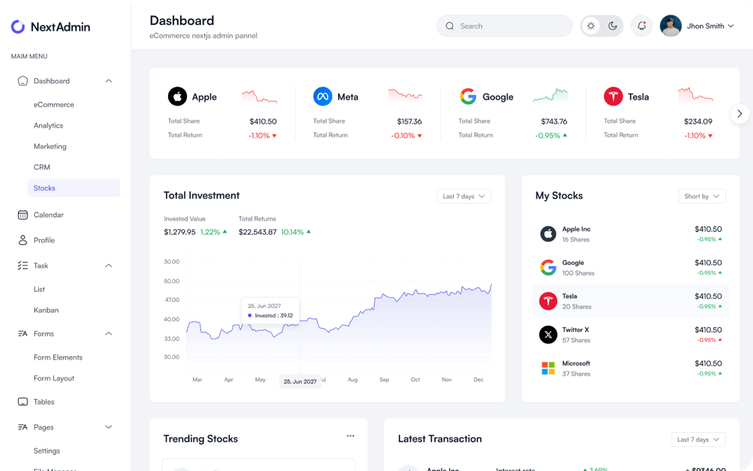 200+ Next.js UI Components for Dashboards | NextAdmin