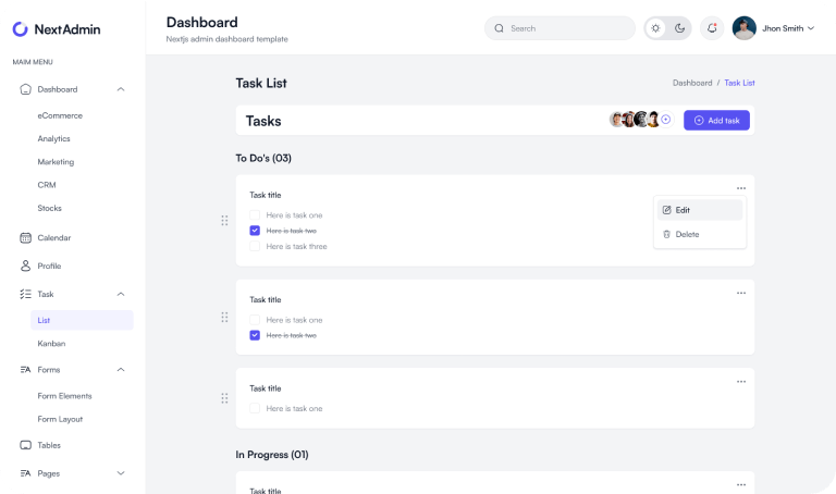 Next.js Admin Dashboard Templates and Components | NextAdmin