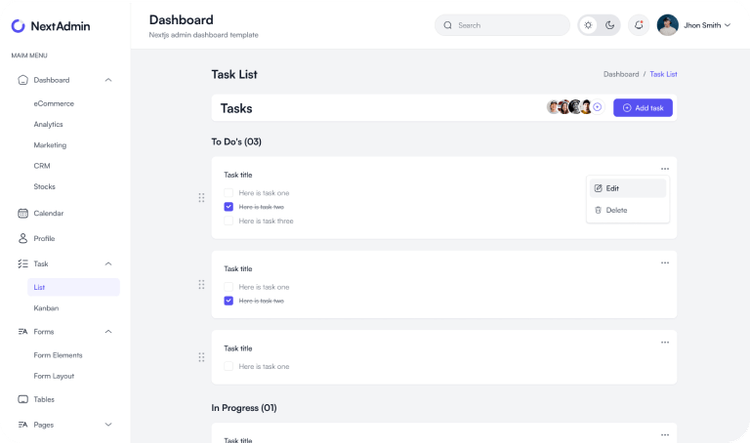 Next.js Admin Dashboard Templates and Components | NextAdmin