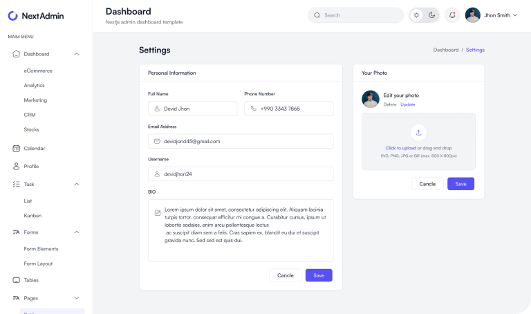 200+ Next.js UI Components for Dashboards | NextAdmin