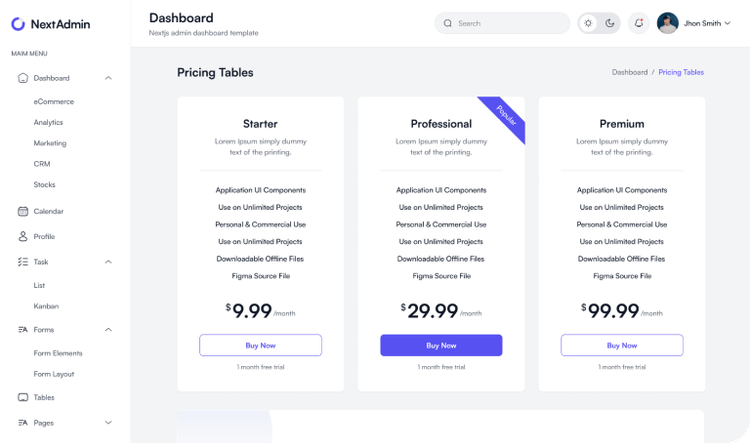 200+ Next.js UI Components for Dashboards | NextAdmin